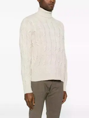 DRUMOHR Cashmere Cable Knit Turtleneck Sweater
