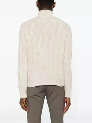 DRUMOHR Cashmere Cable Knit Turtleneck Sweater