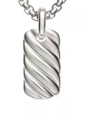 David Yurman Sterling Petite Sculpted Cable Tag - Silver