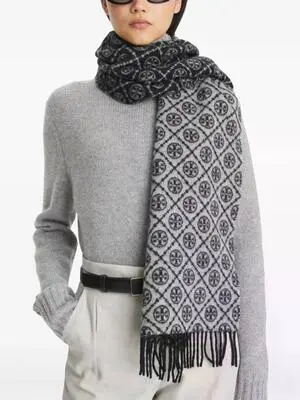 Tory Burch T Monogram Scarf - Black