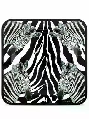 Dolce & Gabbana Medium Zebra-print Wood Tray - Black