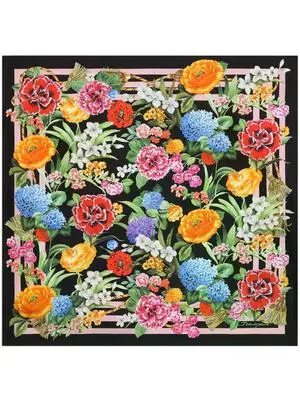Dolce & Gabbana Floral-print Foulard - Black