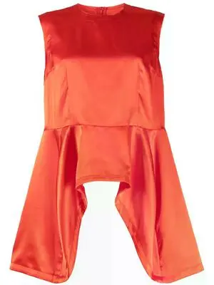 Comme Des Garçons Asymmetric-hem Satin Top