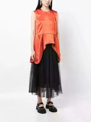 Comme Des Garçons Asymmetric-hem Satin Top