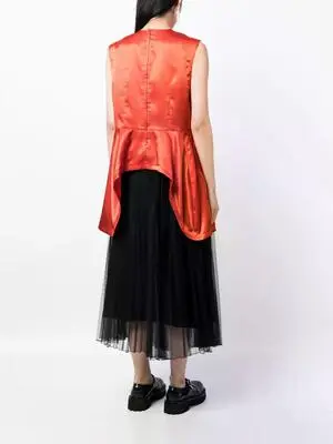 Comme Des Garçons Asymmetric-hem Satin Top