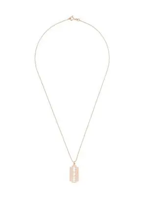 TRUE ROCKS Rose Gold Plated Razor Pendant Necklace - Metallic