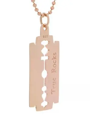 TRUE ROCKS Rose Gold Plated Razor Pendant Necklace