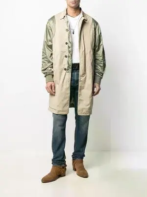 Dsquared2 Contrast-sleeve Single-breasted Coat