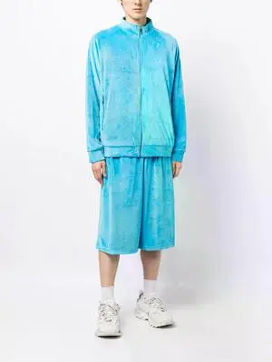 TEAM WANG DESIGN Brushed-effect Drawstring Bermuda Shorts - Blue