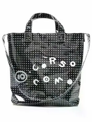 10 CORSO COMO Logo-print Coated Tote Bag - Black