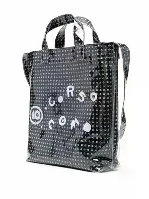 10 CORSO COMO Logo-print Coated Tote Bag - Black