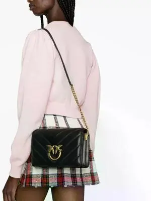 Pinko Love Quilted Leather Shoulder Bag