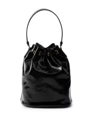 Prada Duet Patent Leather Bucket Bag - Black