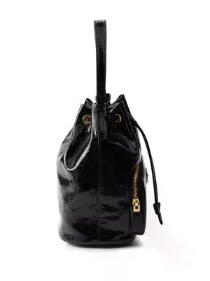 Prada Duet Patent Leather Bucket Bag - Black