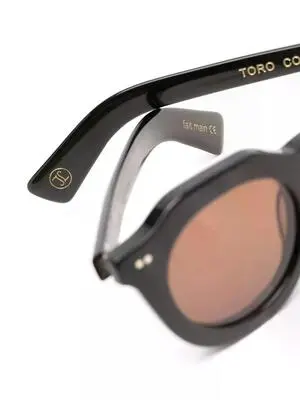 LESCA Round-frame Sunglasses - Black