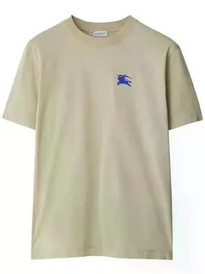 Burberry Ekd-embroidered Cotton T-shirt - Neutrals
