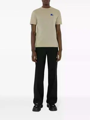 Burberry Ekd-embroidered Cotton T-shirt - Neutrals