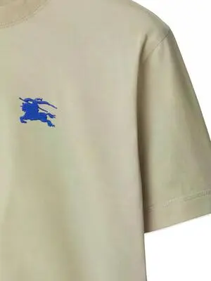 Burberry Ekd-embroidered Cotton T-shirt - Neutrals