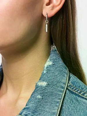TRUE ROCKS Pill Hoop Earring - Silver