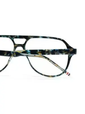 Thom Browne Pilot-frame Glasses - Blue