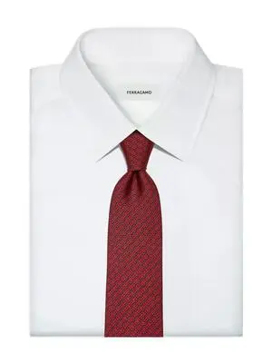 FERRAGAMO Gancini And Chain-link Print Silk Tie
