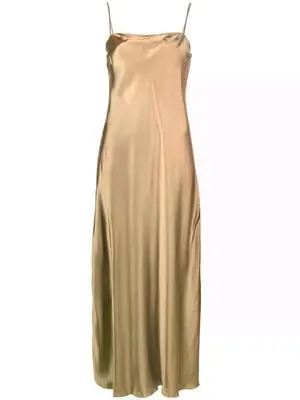 Fabiana Filippi Satin Slip Midi Dress - Brown