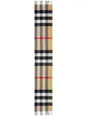 Burberry Checked Cashmere Scarf - Neutrals