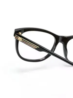 Gucci Logo-plaque Rectangle-frame Glasses - Black