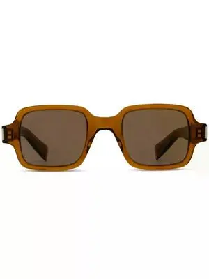 Saint Laurent Logo-print Sunglasses - Brown