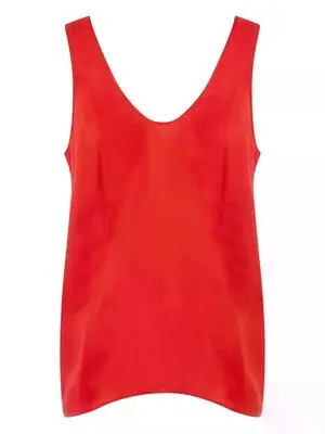 Another Tomorrow Sleeveless V-neck Top