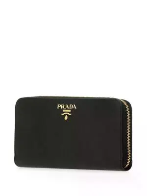 Prada Large Leather Wallet - Black