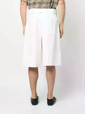 JIL SANDER Flared Linen Bermuda Shorts