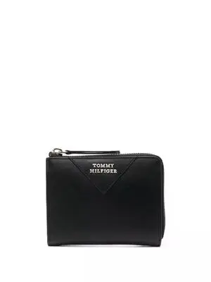 Tommy Hilfiger Medium Logo-lettering Leather Wallet - Black