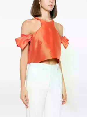 GEMY MAALOUF Cold-shoulder Cropped Top