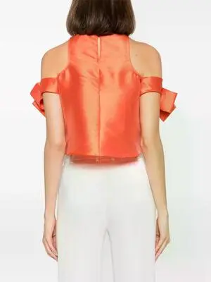 GEMY MAALOUF Cold-shoulder Cropped Top