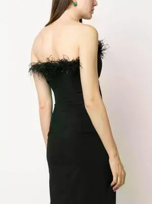Patrizia Pepe Feather-detailing Strapless Top