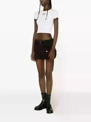 Moschino Logo Appliqué Cropped T-shirt