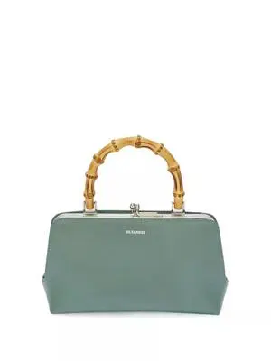 JIL SANDER Goji Mini Bamboo Leather Tote - Green