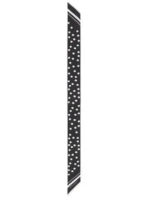 Dolce & Gabbana Striped Polka-dot Silk Scarf - Black