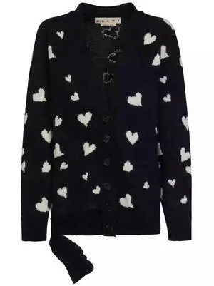 Marni Bunch Of Hearts Alpaca-wool Cardigan