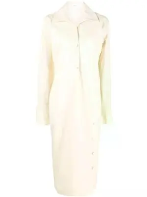 Bally Silk Button-up Long-sleeve Dress