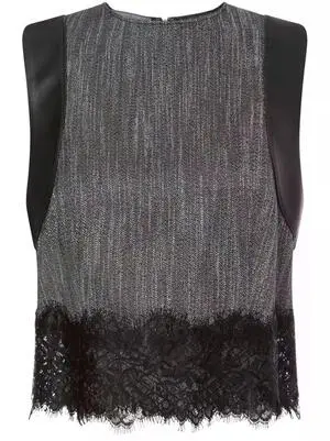 Alberta Ferretti Sleeveless Lace-detail Top