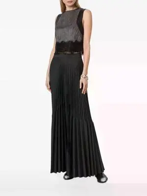 Alberta Ferretti Sleeveless Lace-detail Top