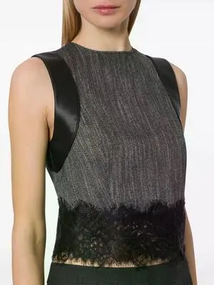 Alberta Ferretti Sleeveless Lace-detail Top