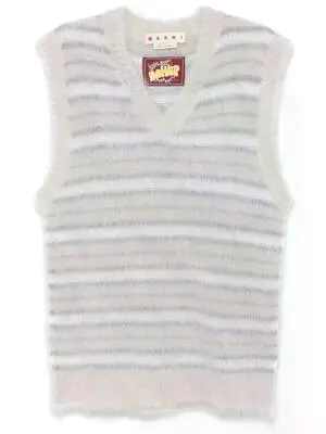 Marni Striped Knitted Vest - Grey