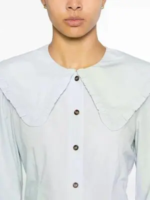 GANNI Puritan-collar Cotton Shirt