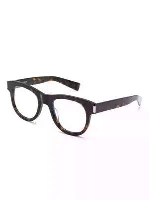 Saint Laurent Tortoiseshell-effect Round-frame Glasses