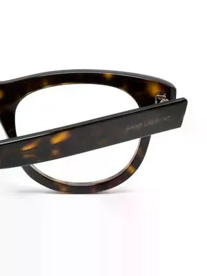 Saint Laurent Tortoiseshell-effect Round-frame Glasses
