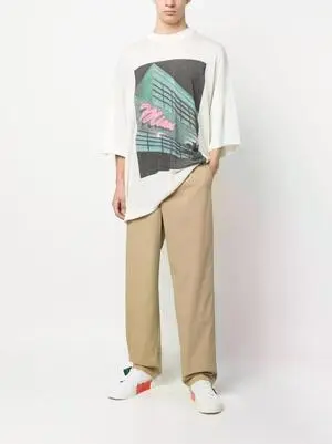 Palm Angels Drawstring-waist Straight-leg Trousers