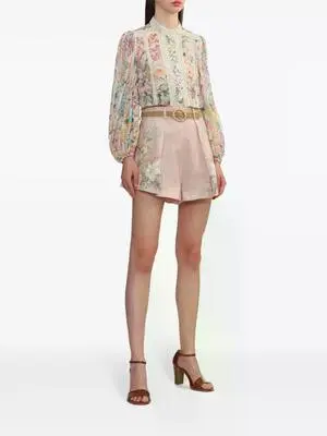 Zimmermann Waverly Floral-print Linen Shorts